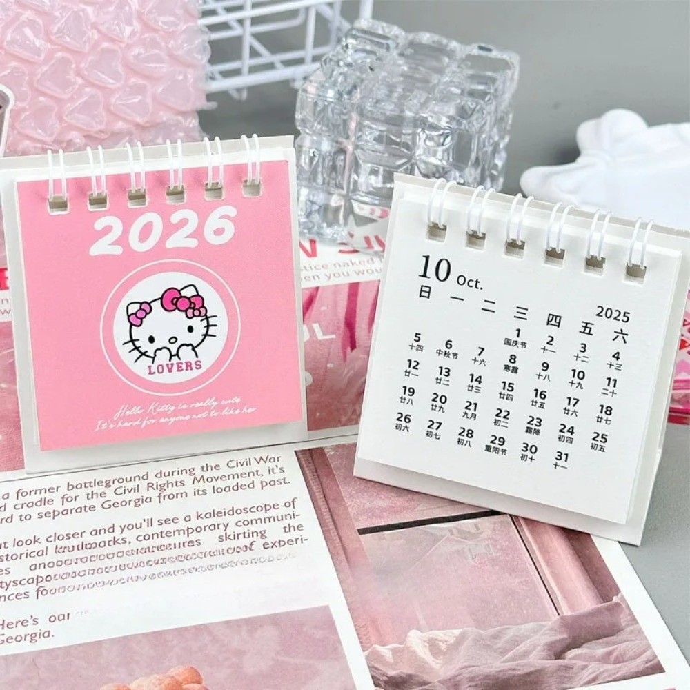 Creative Mini 2026 Desk Calendar Sanrio Hello Kitty Coil Binding ...