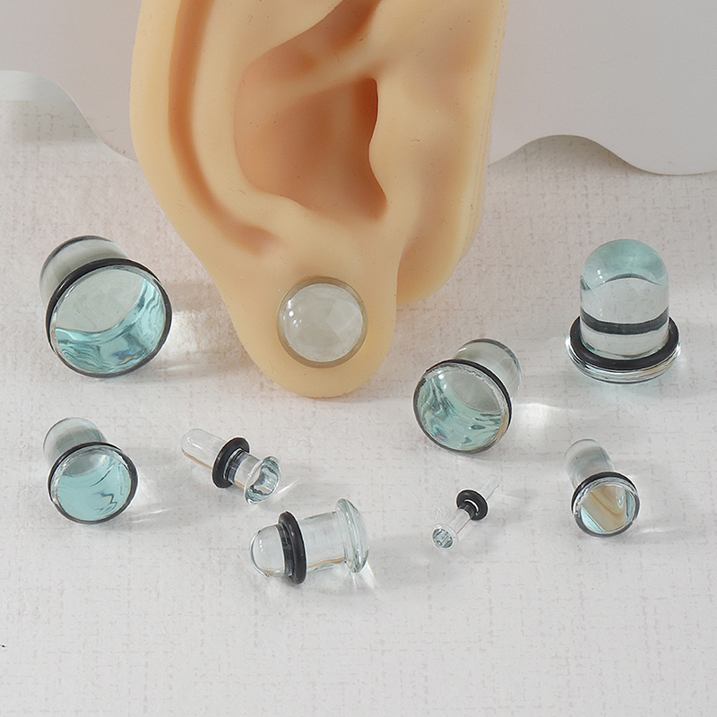 2pcs Glass Ear Gauges Stretching Kit Short Taper Expander 1.6-16mm ...