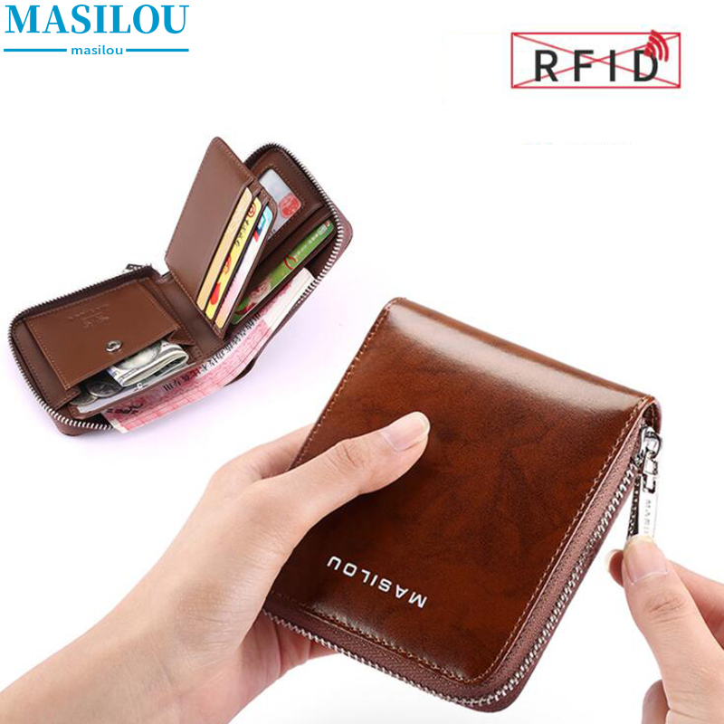 MASILOU Fashion Small Square Women Wallet Anti RFID Genuine Leather ...