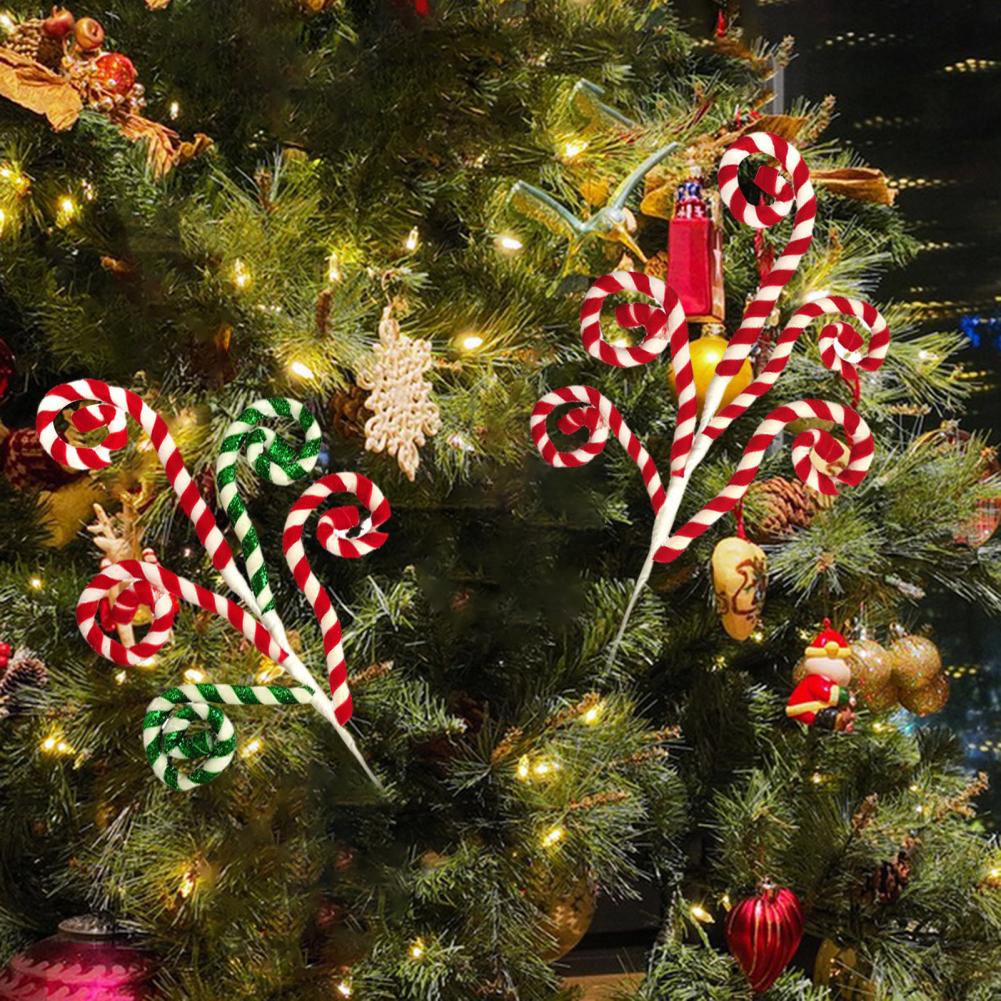 Christmas Candy Cane Picks Christmas Tree Embellishments Festive Candy ...
