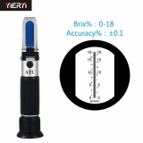 yieryi New Hand Held Brix Refractometer For Brix Sugar Beer 0-18% Brix ...