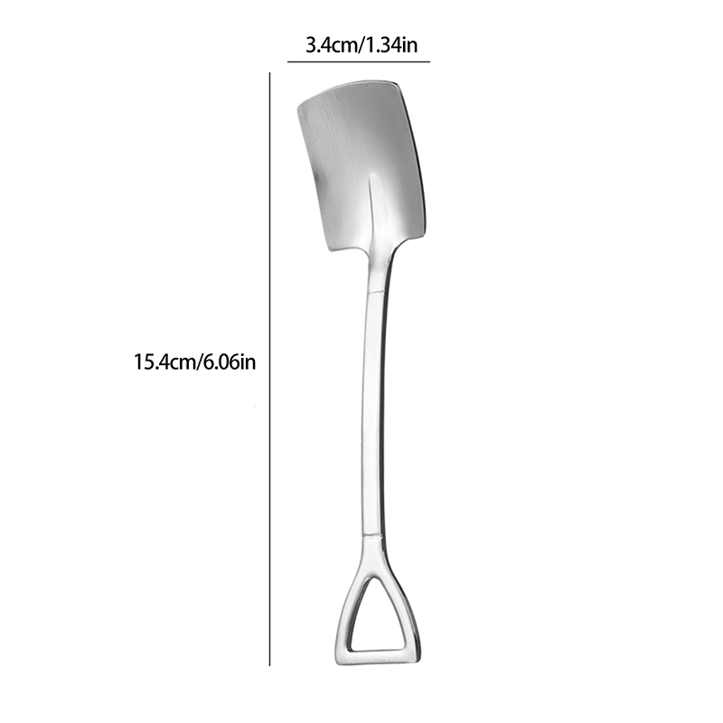 2PCS/Bag Creative Shovel Shape Stainless Steel Coffee Spoon Tea Spoon ...