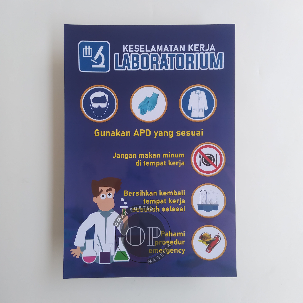 Poster Keselamatan Kerja Laboratorium - K3 - Poster Kesehatan | Lazada ...
