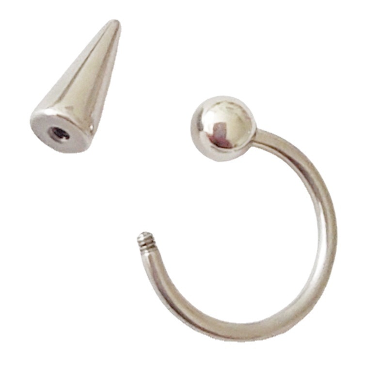 【Hot demand】Stainless Steel Pointed Cone Lip Ring Personalized Cool ...