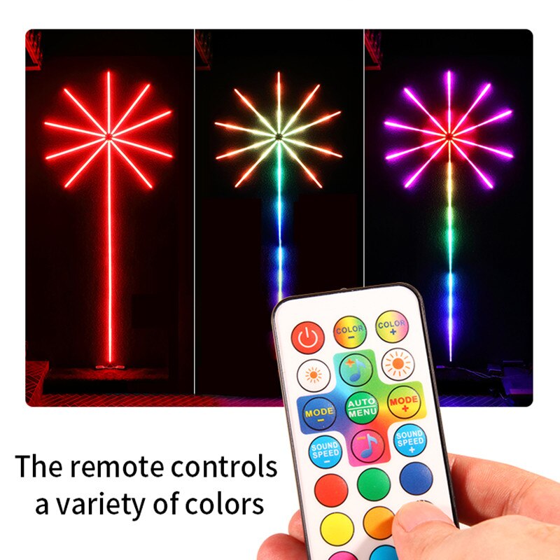 Fireworks LED Strip Light RGB Festoon Fairy Light Music Control Meteor ...