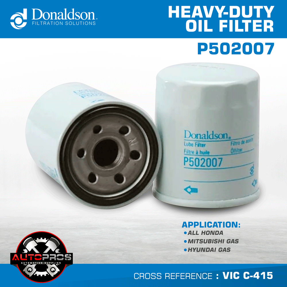 Donaldson Heavy Duty Oil Filter P502007 - Cross Ref VIC C-415 for Honda ...