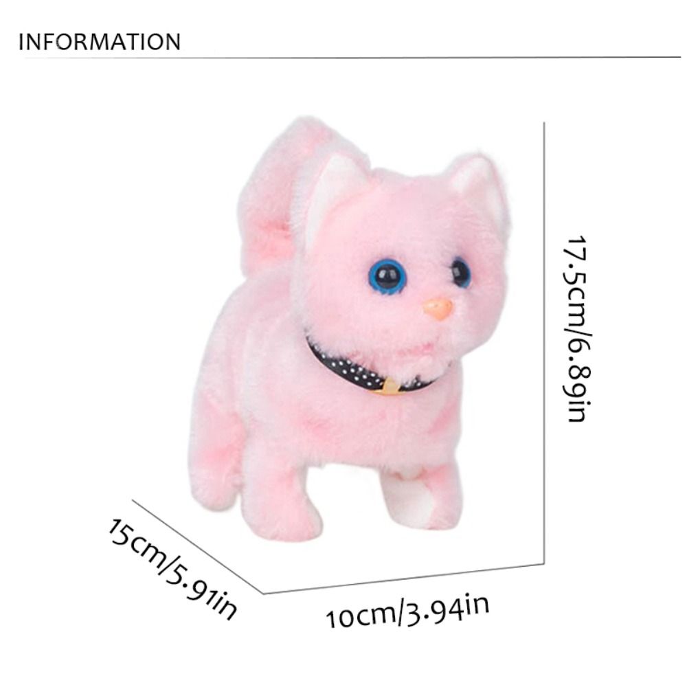 Lovely Interactive Cute Electronic Pet Cartoon Soft Meow Cat Toy Plush ...