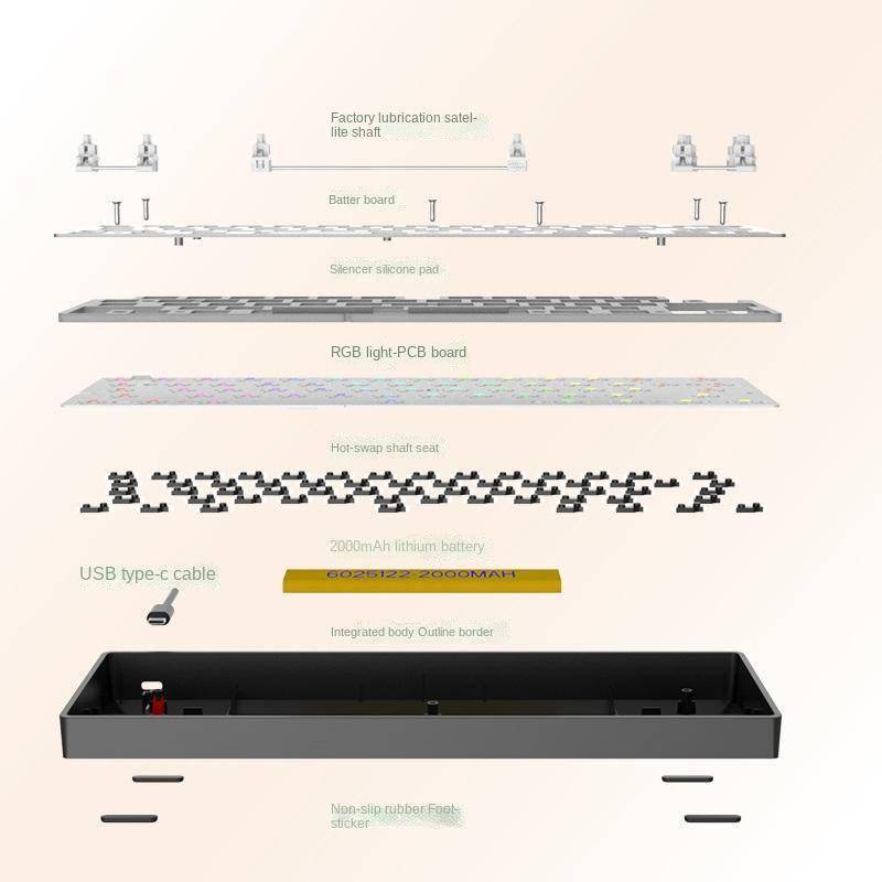 【Ready Stock】MK68 Mechanical Keyboard Kit RGB Light Bluetooth 2.4g ...