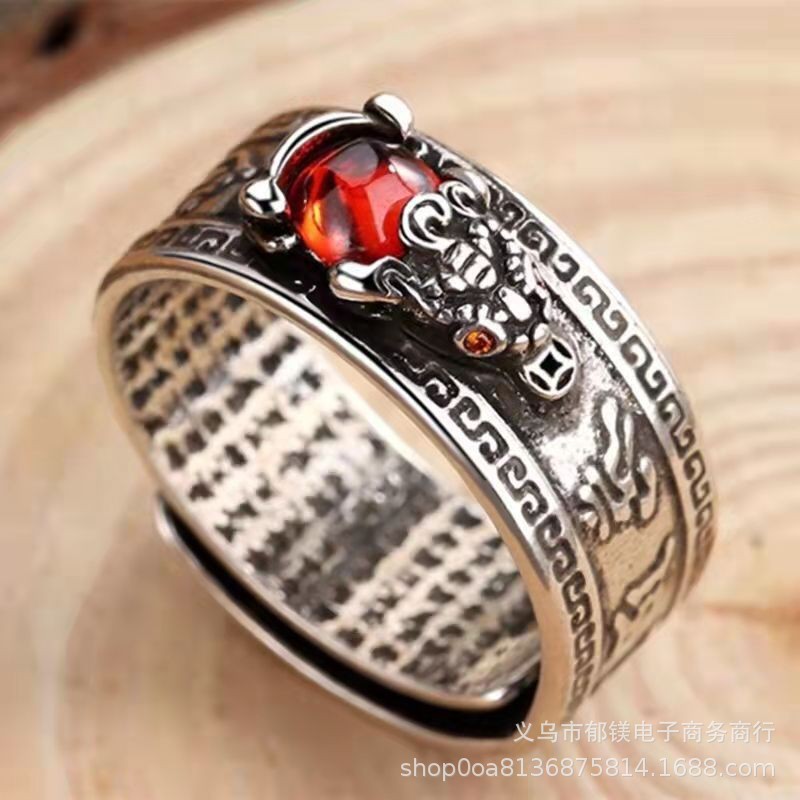 Vintage Golden Toad Live and Aggressive Men's Trendy Ring Combination ...