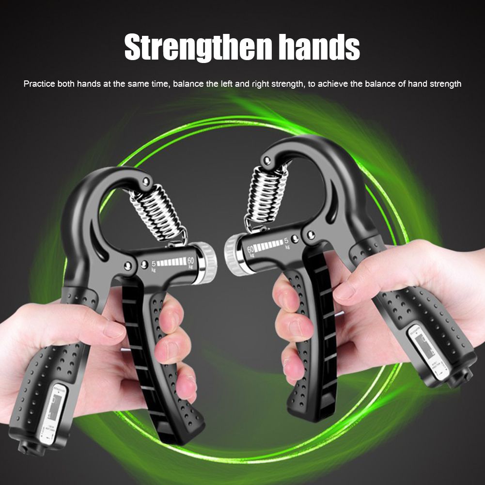 Hand Gripper, R-Shape Adjustable Countable Hand Grip Strength Exercise ...