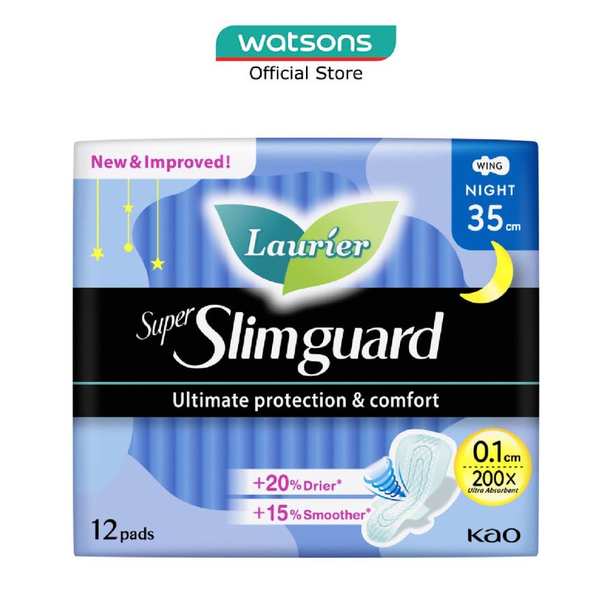 LAURIER Super Slimguard Night Wing Sanitary Pad 35Cm 12S | Lazada Singapore