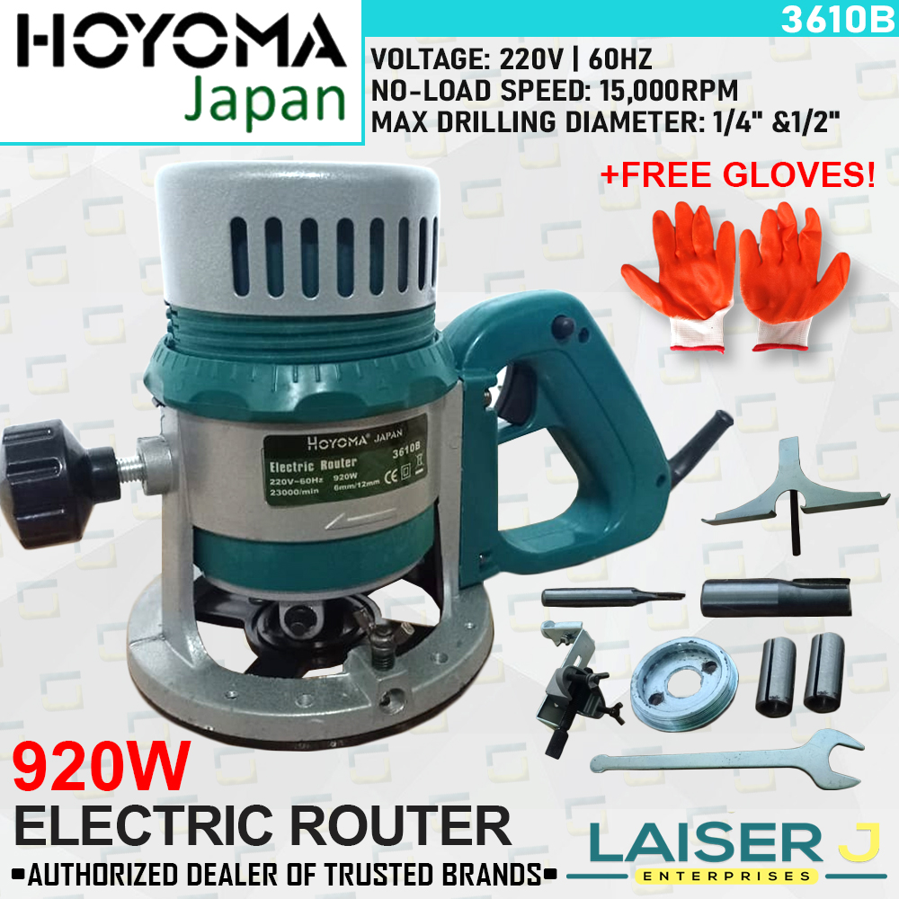 Hoyoma Electric Router 920W 3610B with Complete Accessories +FREE ...