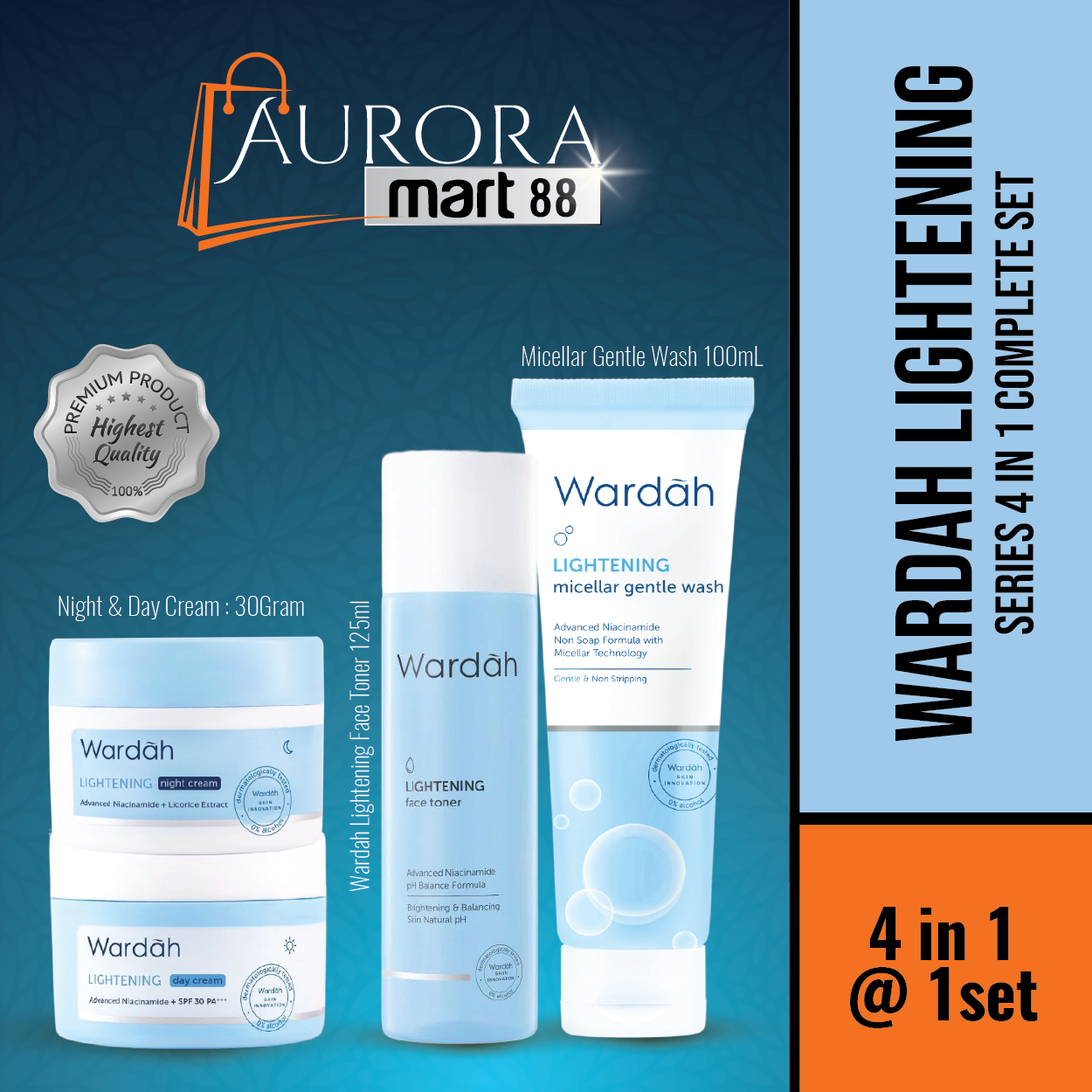 Wardah Lightening Series 4 in 1 Combo Set | Lazada