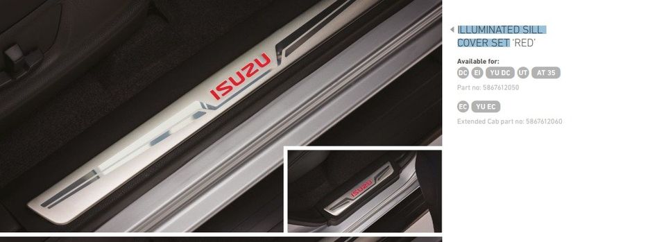 Isuzu DMAX (2017-2020) Illuminate Rocker Plate / Scuff Plate / Sill ...