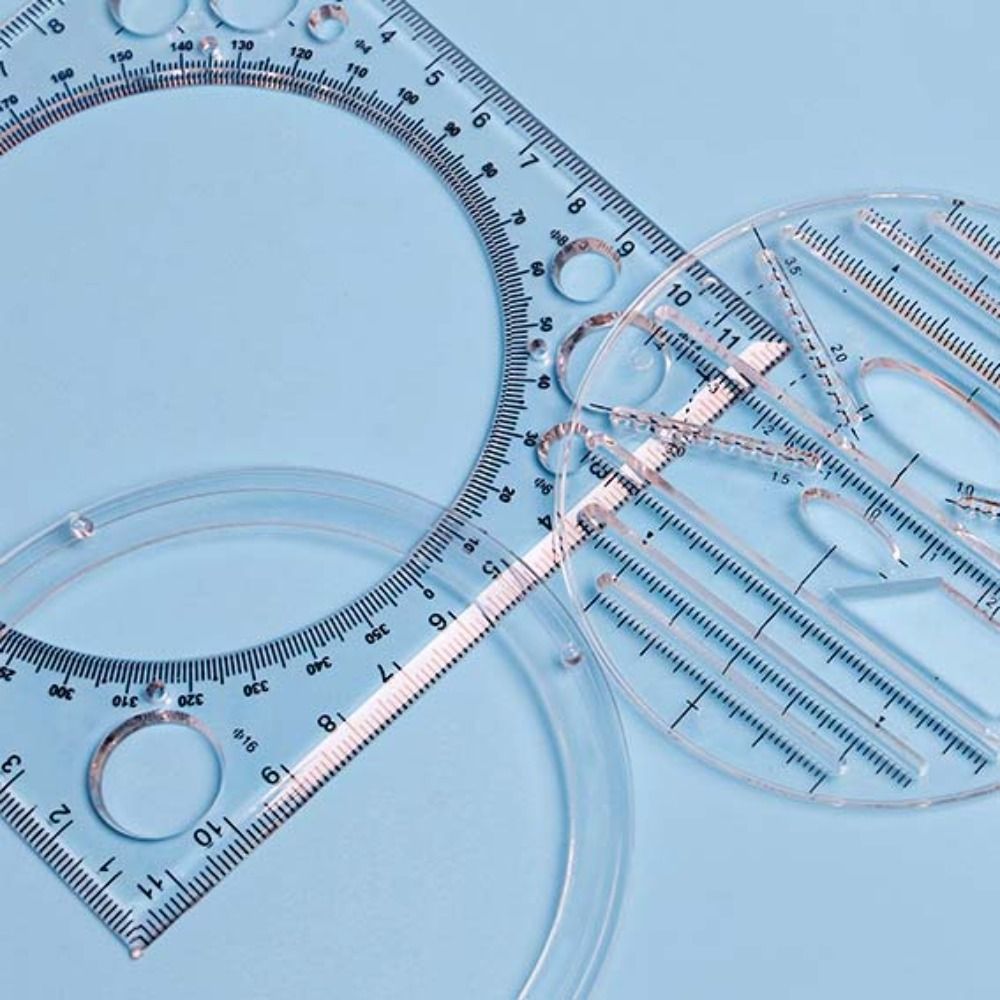 Stationery Protractor Geometry Drawing Ruler Transparent Multi ...