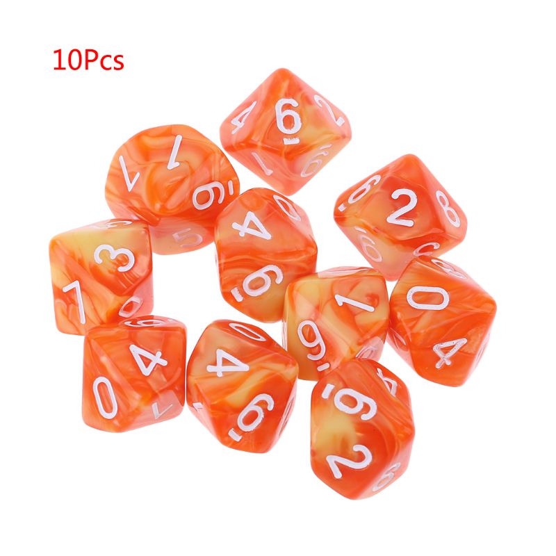 10 Sided D10 Polyhedral Dices Numbers Dials Desktop Table Board Game ...