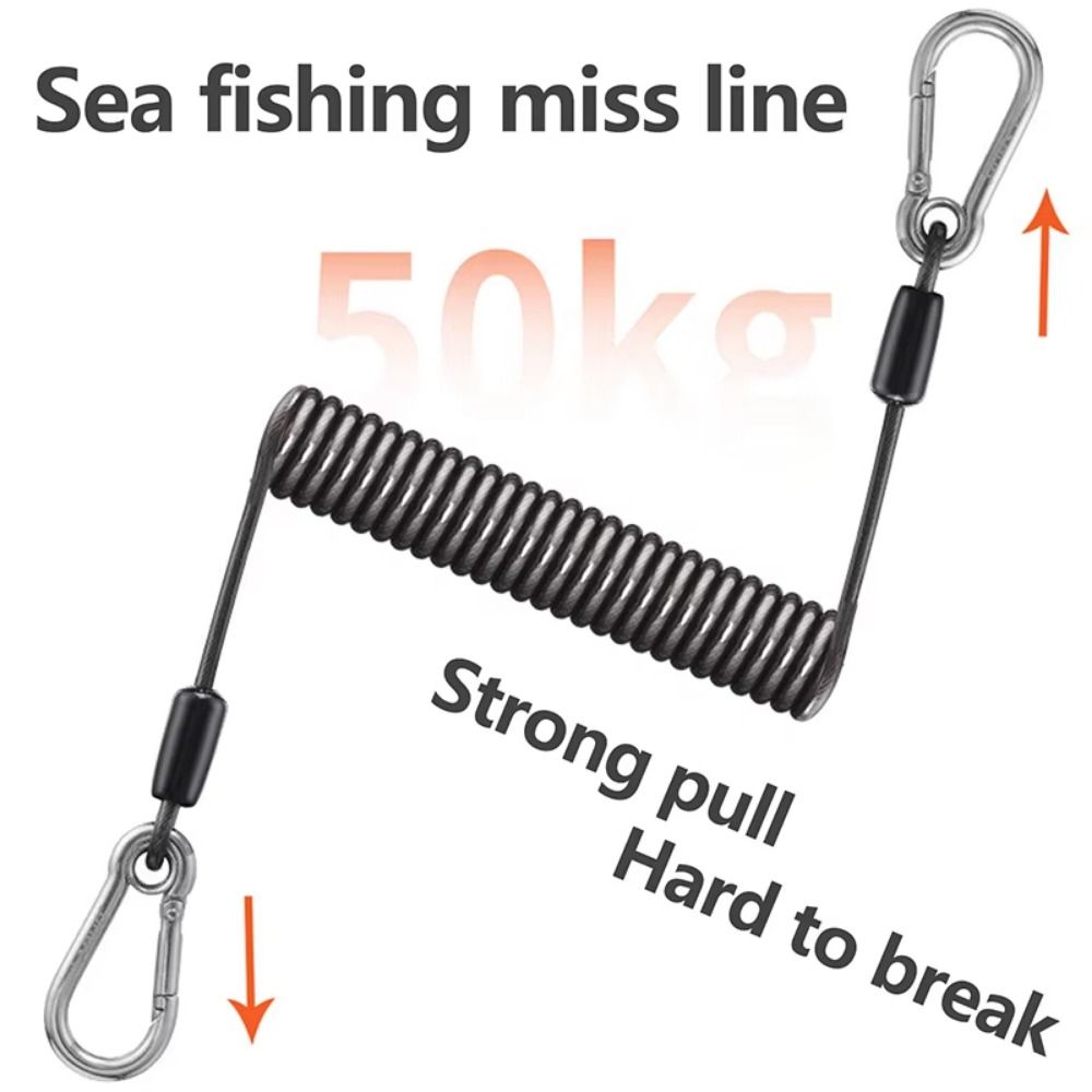 Safety Rope Elastic Coil Fishing Missed Rope Safety Rope Lockable ...