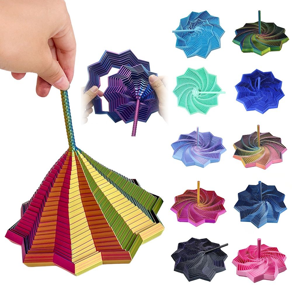 Funny PLA Expanded Sensory Fidget Star 3D Printed with Handles Fidget ...