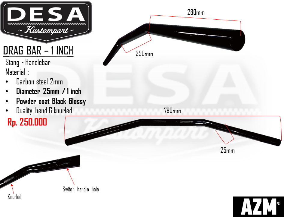 Stang Custom Stang Motor Stang Harley Stang HD Stang 1 inch Dragbar ...