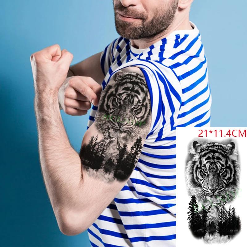 Yuanyan Waterproof Temporary Tattoo Stickers Praying Hand Cross Lion ...