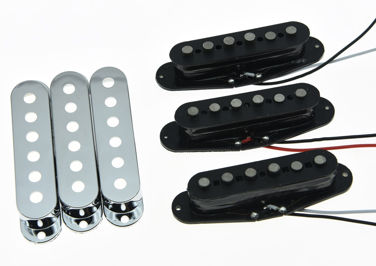 KAISH 3x Chrome Alnico 5 Single Coil Pickups ST SSS Pickup Set for ...