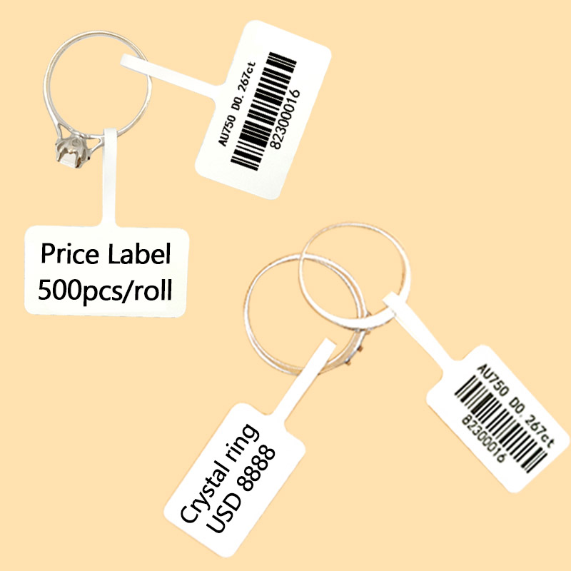 【802e9a44】500pcs Blank Label Stickers Jewelry Tags Thermal Paper Label ...
