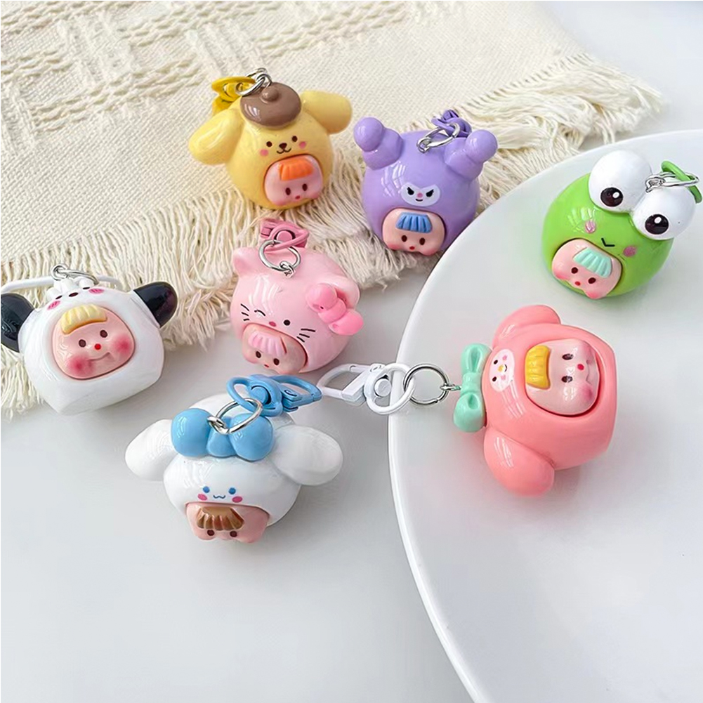 FS Cute Large Three-dimensional Multi-sister Keychain Ins Sweet Girl ...
