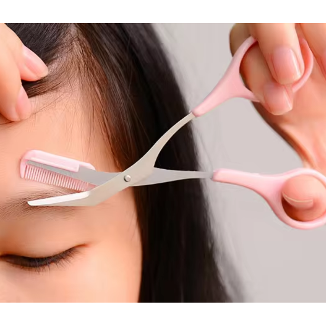 Eyebrow Trimmer Scissor With Comb Facial Hair Removal Makeup Tool ...