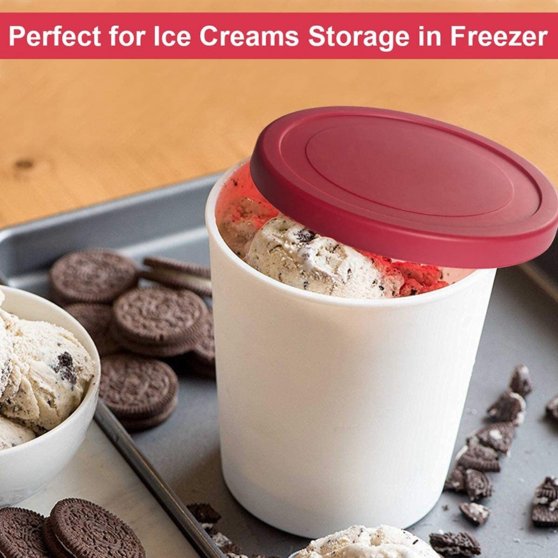 2Pcs Premium Ice Cream Containers (1 Quart) Perfect Freezer Storage ...