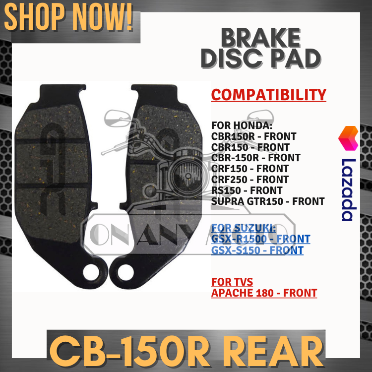 GPC CB150-R, CBR150, RS150, SUPRA GTR150 (Brake Disc Pads) REAR | Lazada PH