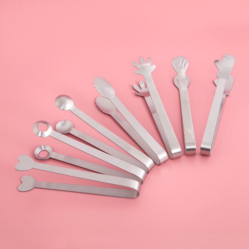 Stainless Steel Mini Food Clips for Sugar Cubes Ice Cube Tweezers Cute ...