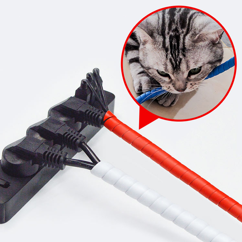 Wire Organizer Cable Pe Flexible Spiral Wrap Winding Motorcycle Wire ...