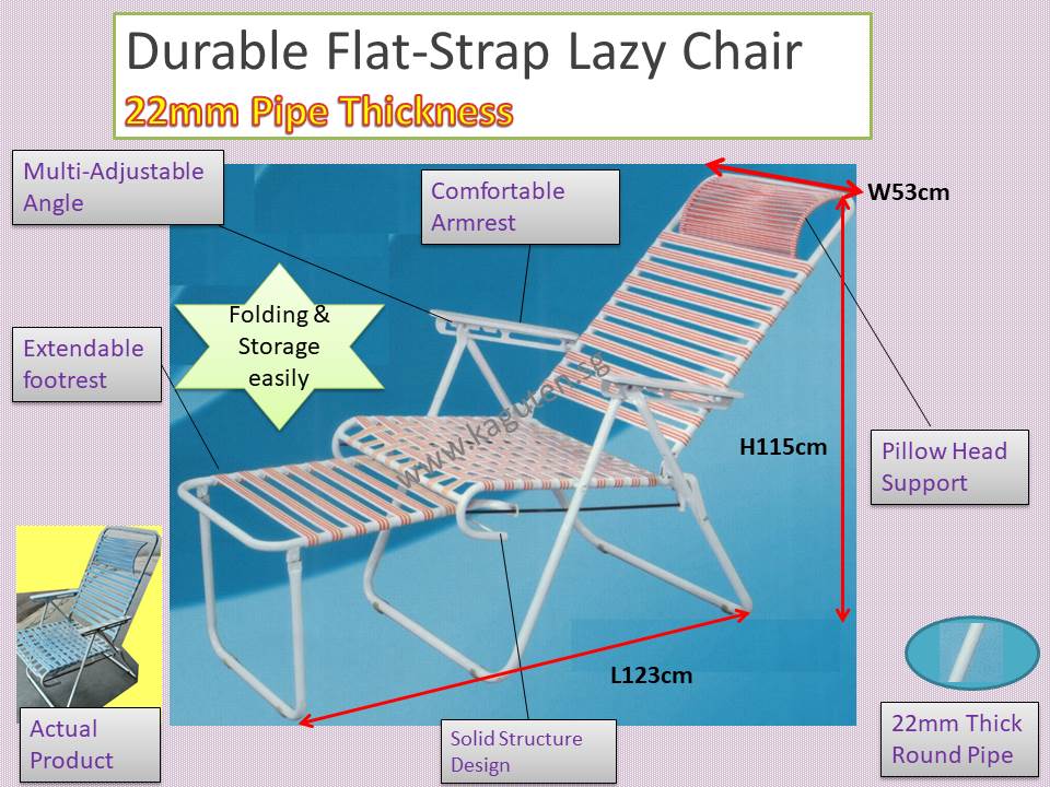 8.8 SALE /PVC String Folding Lazy Chair / PVC Flat Strap Lazy Chair ...