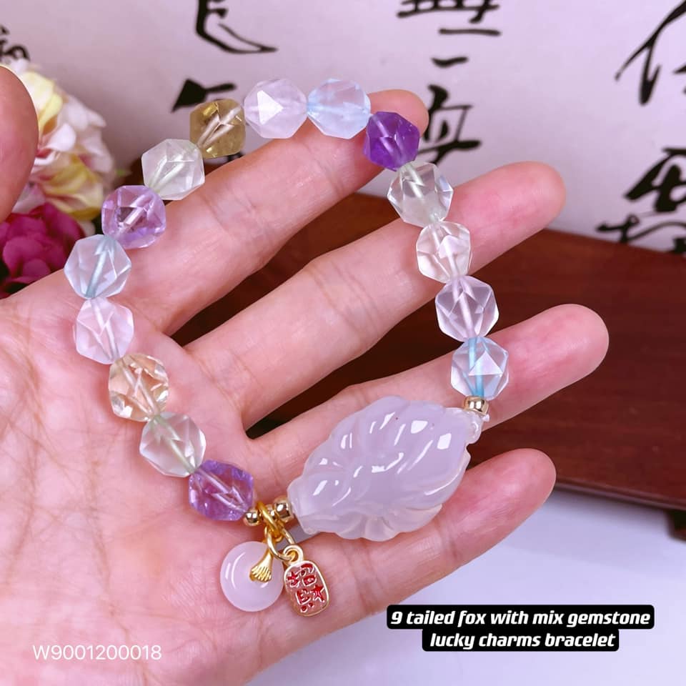 9 tailed fox with mix gemstones lucky charms bracelet | Lazada PH