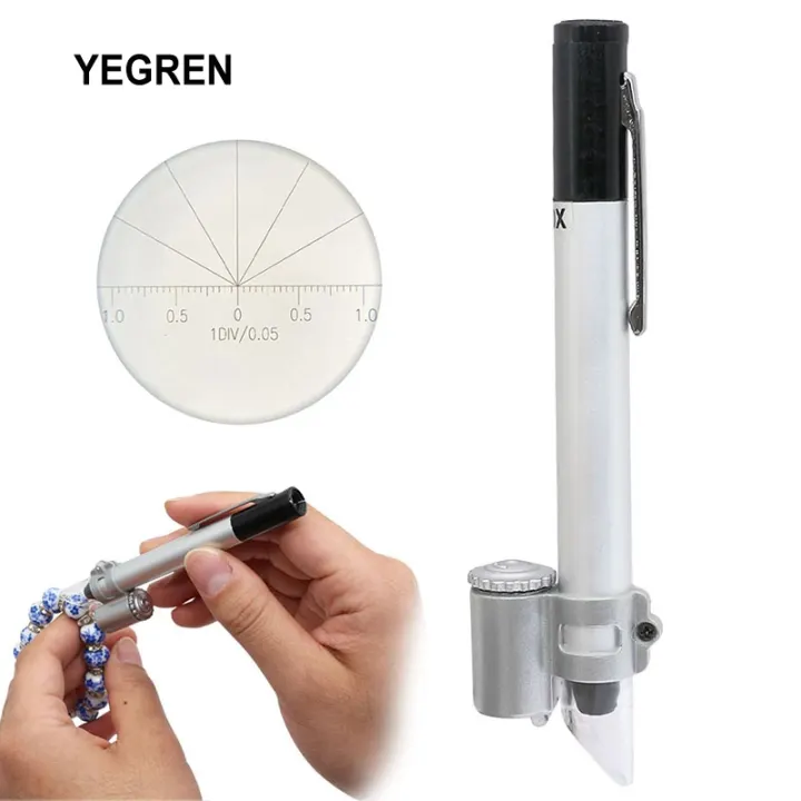 Portable LED Pen Microscope 50X MINI Magnifier Illuminated Pocket ...