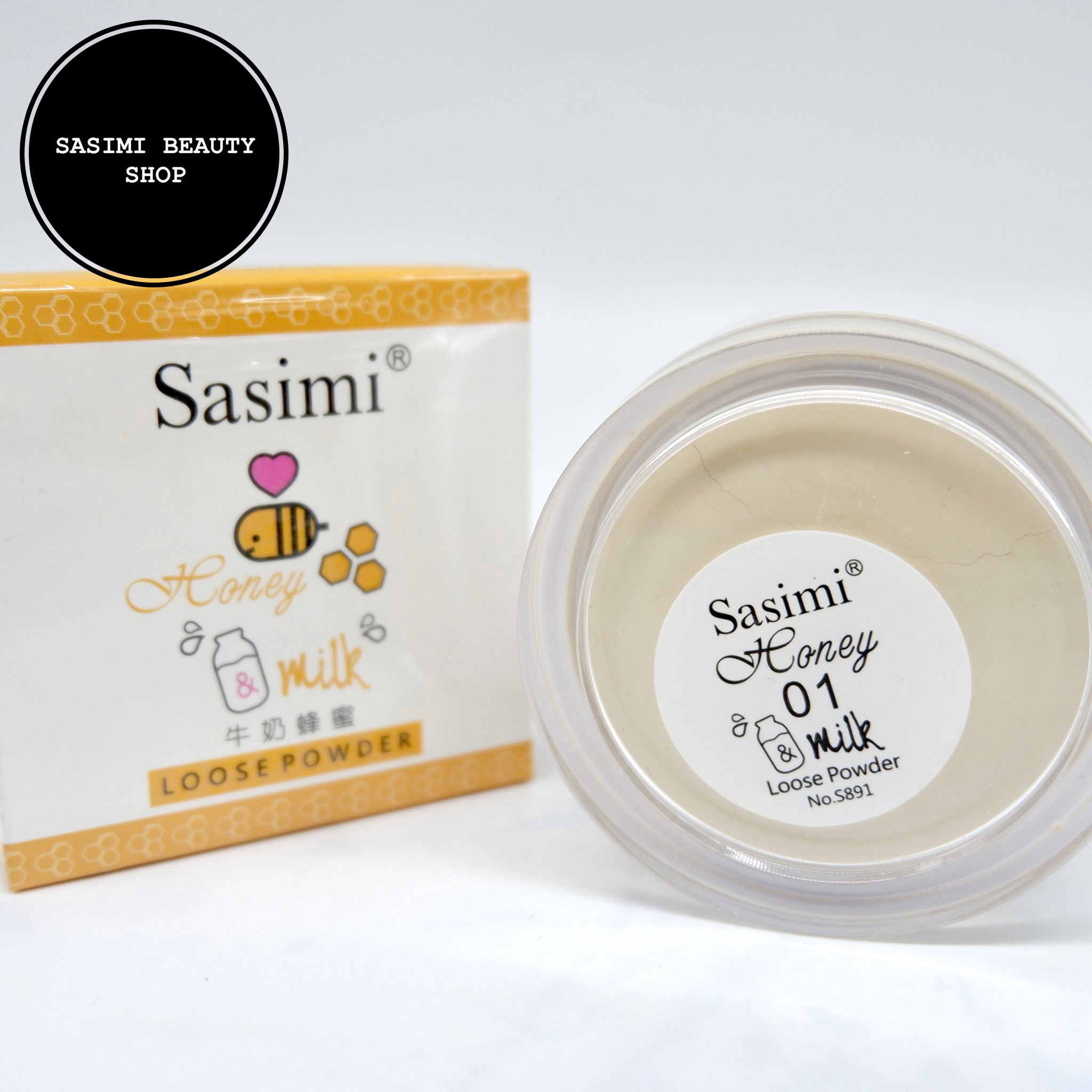 SASIMI Honey&Milk Loose Powder แป้งฝุ่นคุมมัน เนื้อเนียน ละเอียด 12กรัม ...