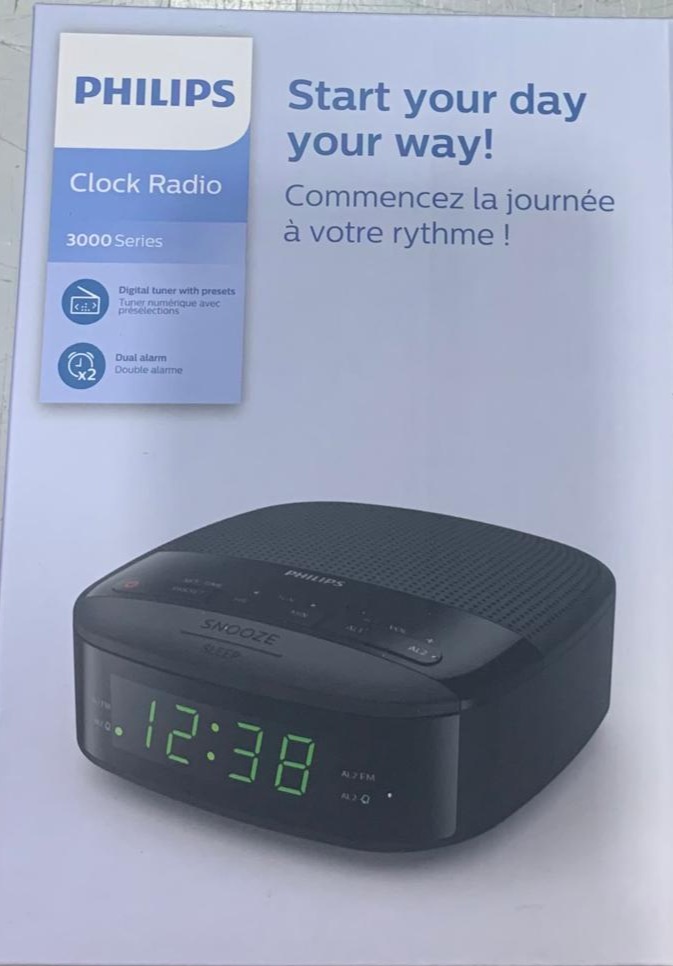 Philips Clock Radio 3000 series- , Dual Alarm, sleep timer, Digital ...
