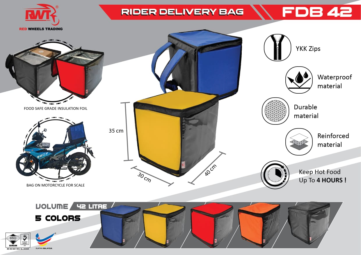[READY STOCK] 100% Waterproof Kotak FoodPanda Grab Food Box Motor ...