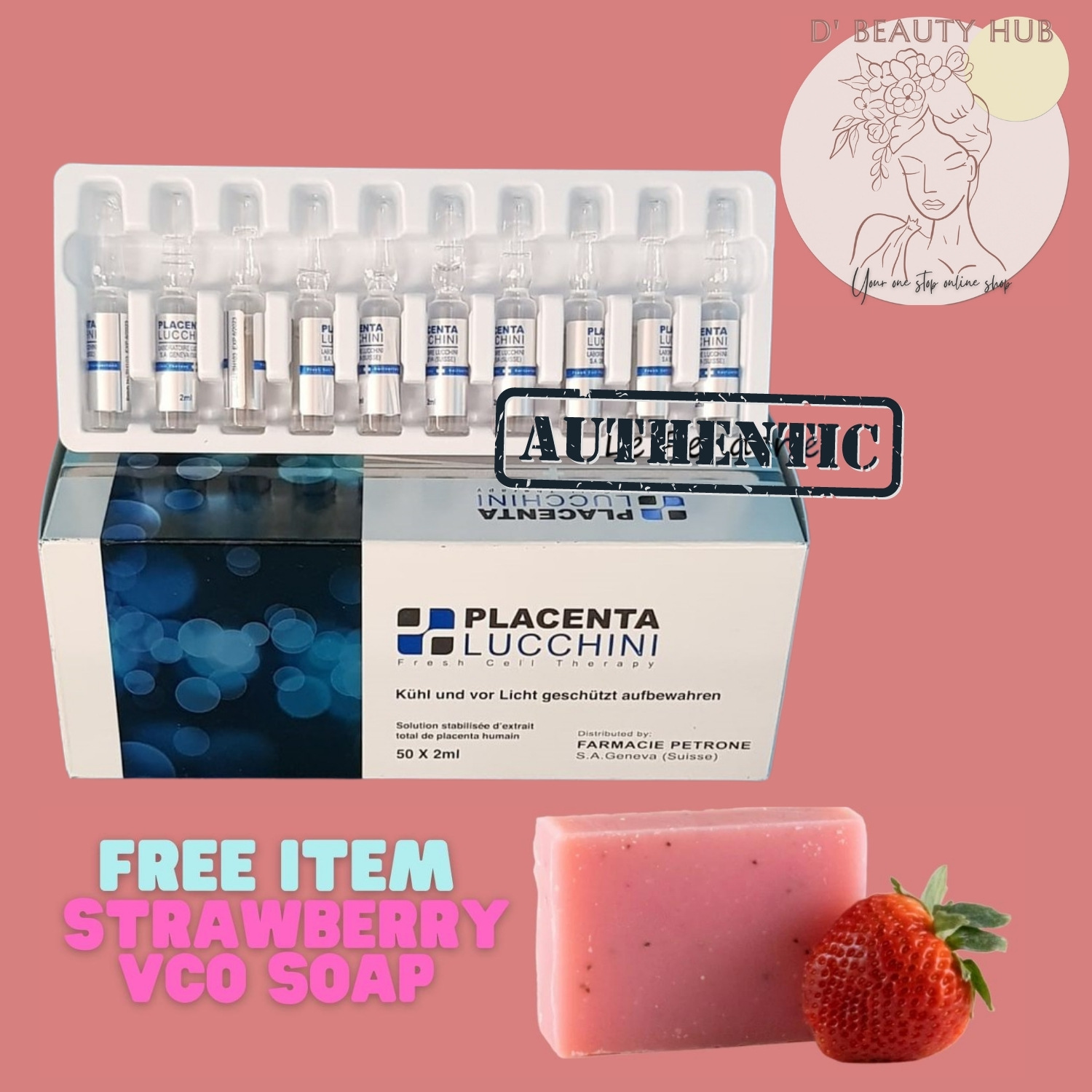 AUTHENTIC Lucchini Placenta Vials Made in Switzerland (50VIALS PER BOX ...