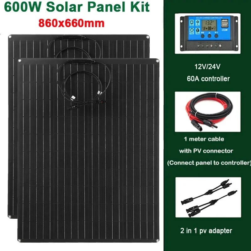 SDFJH 110/220V Solar Panel System 300W Solar Cell + 150A Controller ...
