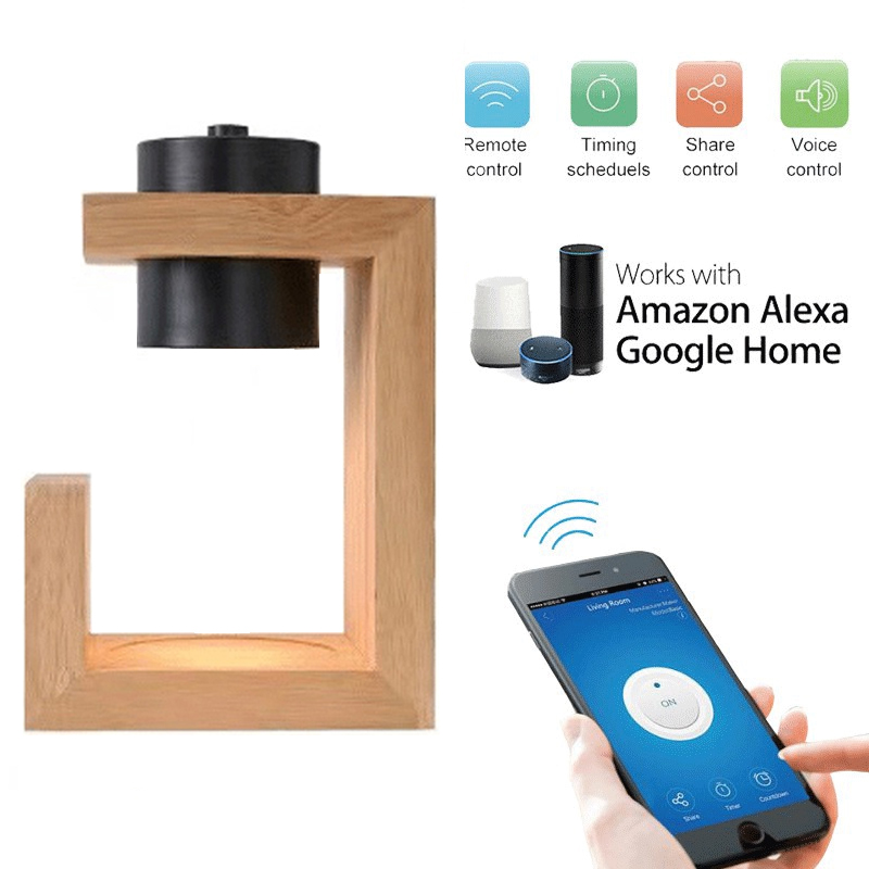 Remote Control Korean dimming WIFI Solid Wood Candle Warmer ...