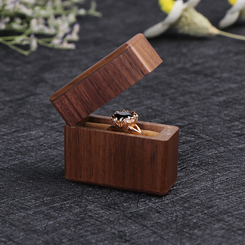 Wood Ring Box Small Engagement Ring Holder Box Unique Lighter Shape ...