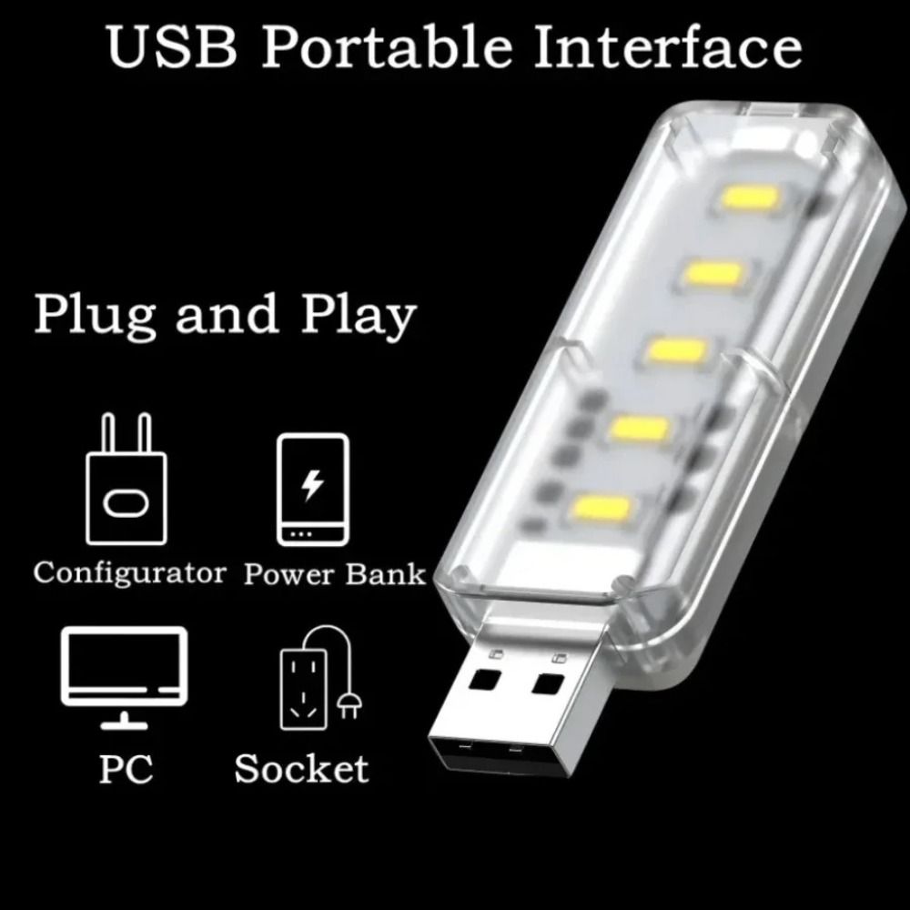 Portable PC USB Night Light 5V Power 10 LEDs Touch Dimming Light ...