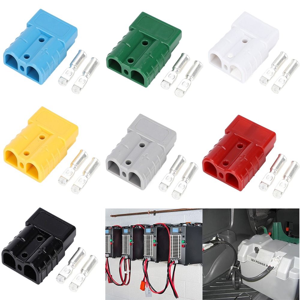Power Connectors 50 AMP Plug Cable Terminal 600V Grey Red Battery Power ...