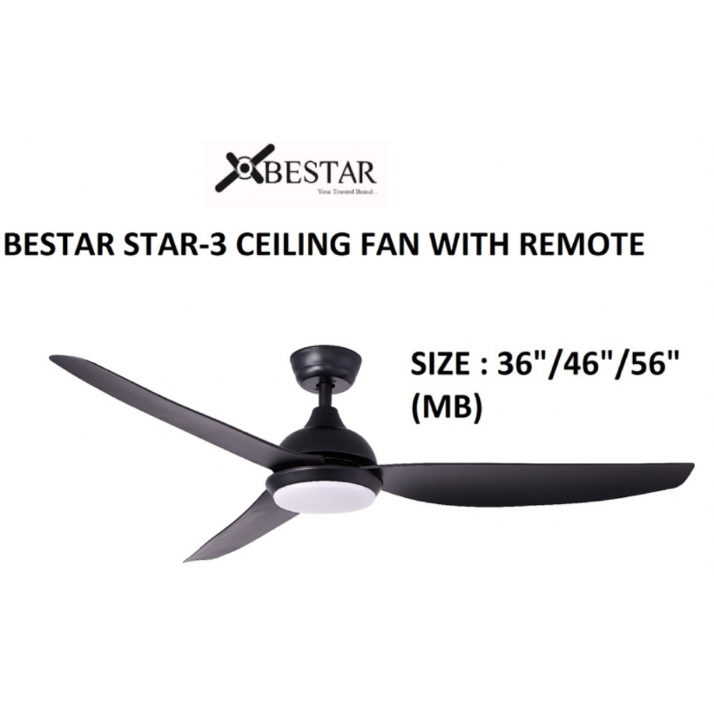 Bestar Ceiling Fan With Remote (Star-3) | Lazada Singapore
