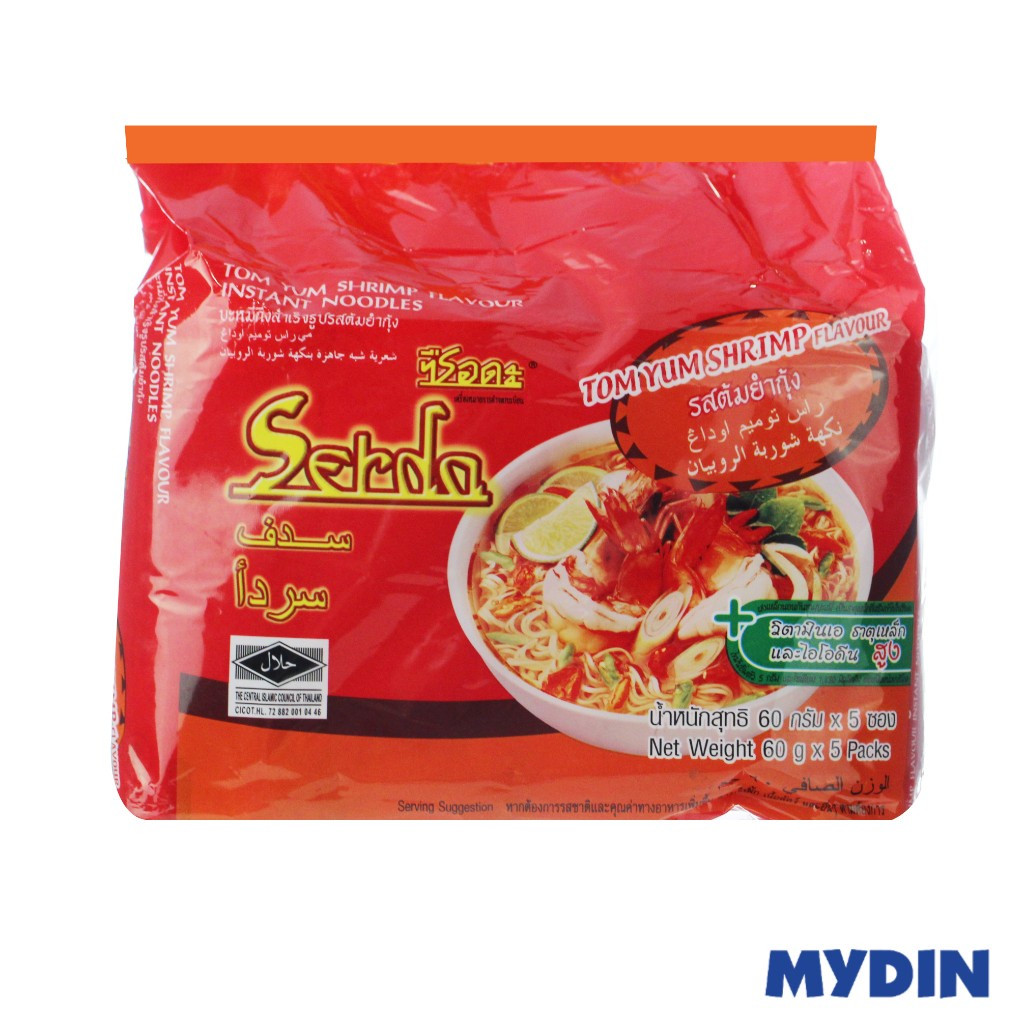 Serda Thai Mee Tom Yum Shrimp Flavour (60g x 5) | Lazada