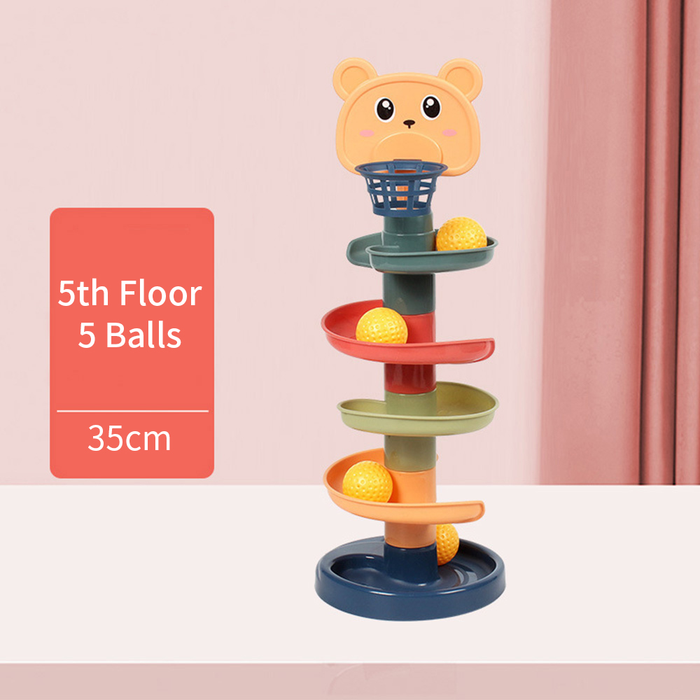 Mumystation 5Layer Fun Rolling Sliding Ball Kids Stacking Tower Gliding ...
