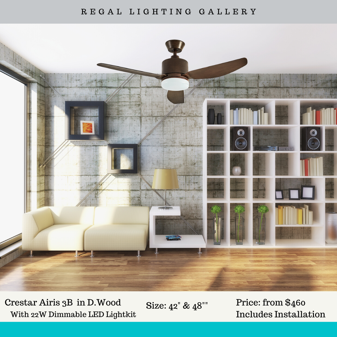 Crestar Airis 42" / 48" Ceiling Fan with 22W Dimmable LED, Available in ...