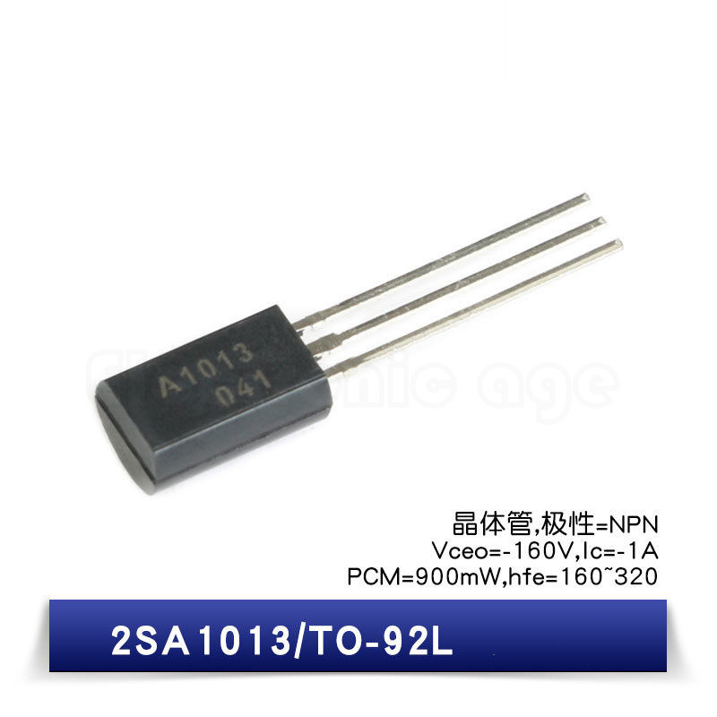 100Pcs Original genuine 2SA1013 2SC2383 160V/-160V 1A/-1A straight plug ...