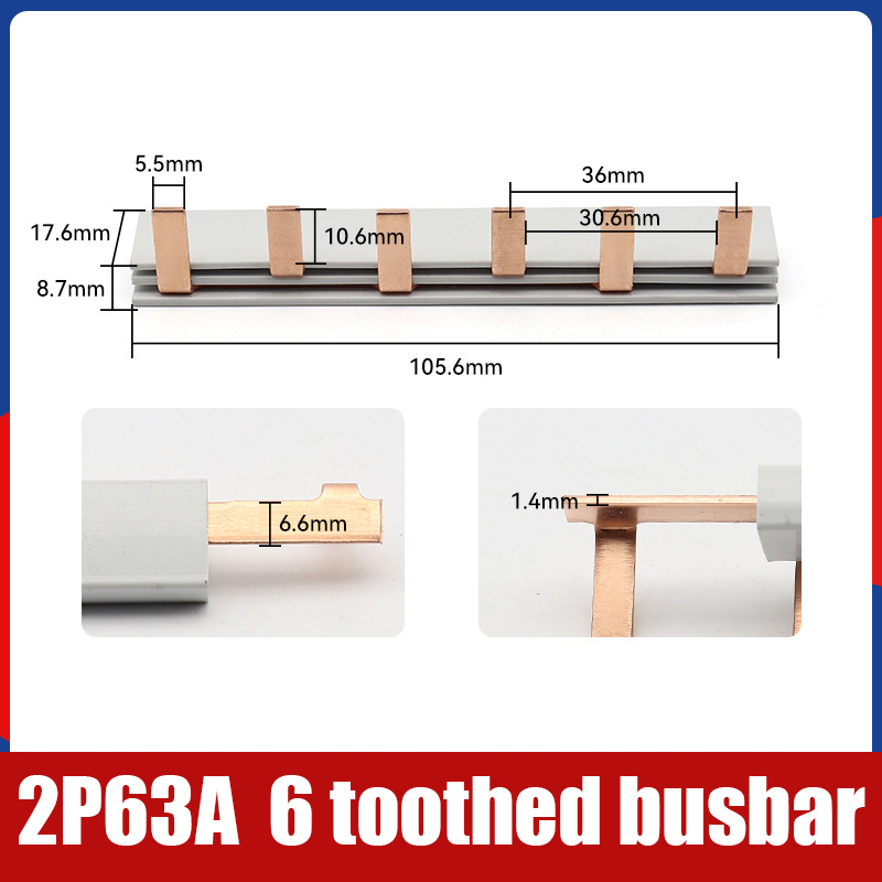 1/2P Pin Type Busbar Copper Bar Terminal Block For MCB DZ47 Air Switch ...